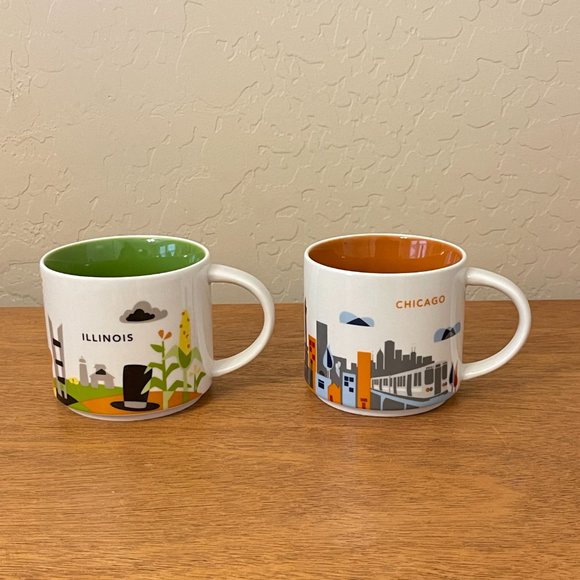Starbucks | Dining | New Starbucks 2 Mugs Chicago Illinois Coffee Cup ...
